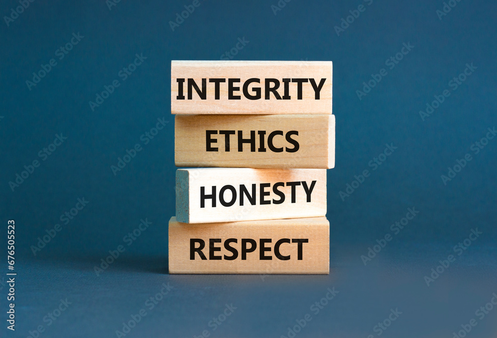 Integrity ethics honesty respect symbol. Concept word Integrity Ethics ...