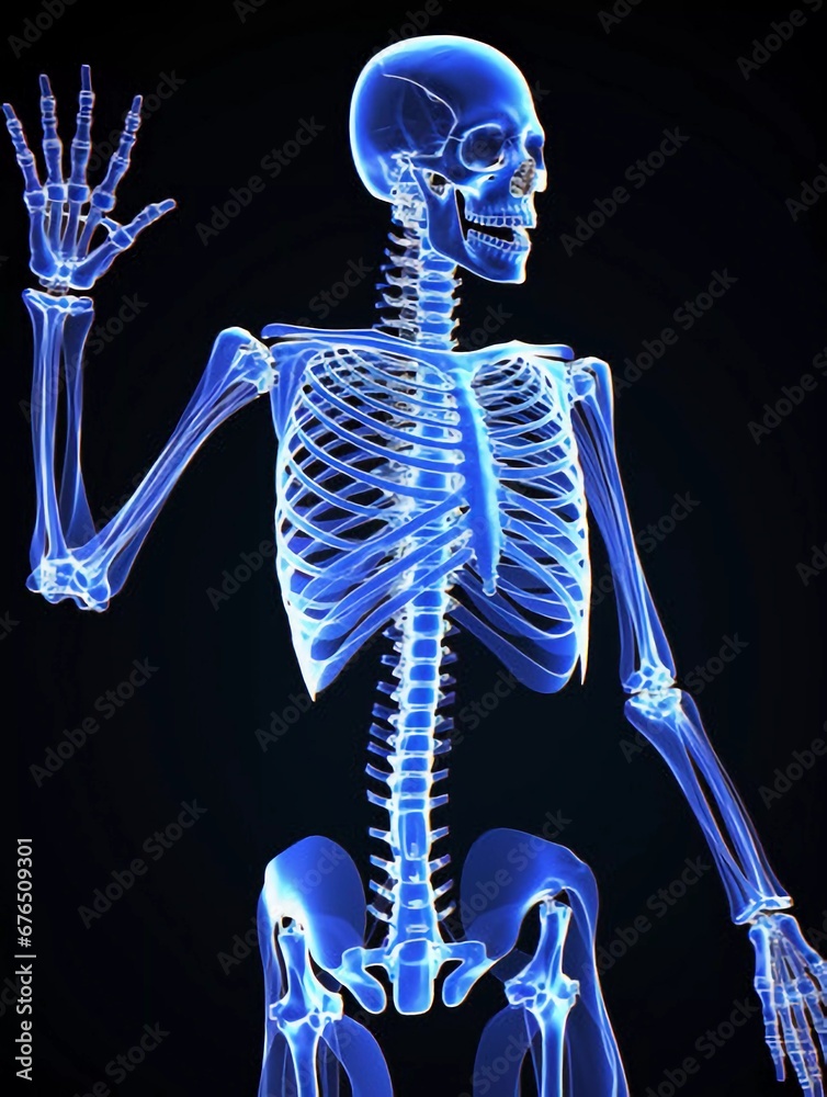 Human skeleton bones anatomy structure isolated, AI generator Stock ...