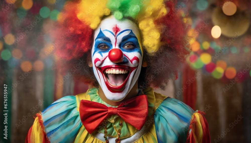 Evil clown face. Portrait of scary spooky clown monster from horror ...