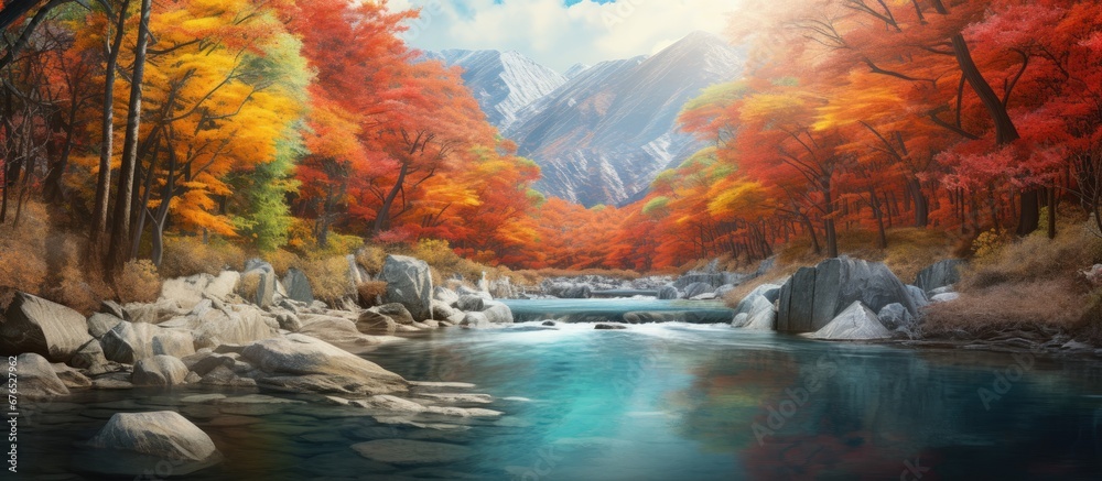 In Japan the stunning beauty of the landscape is showcased by the ...