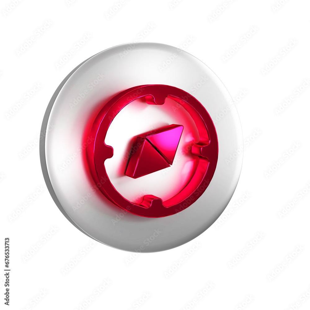 Red Compass icon isolated on transparent background. Windrose ...