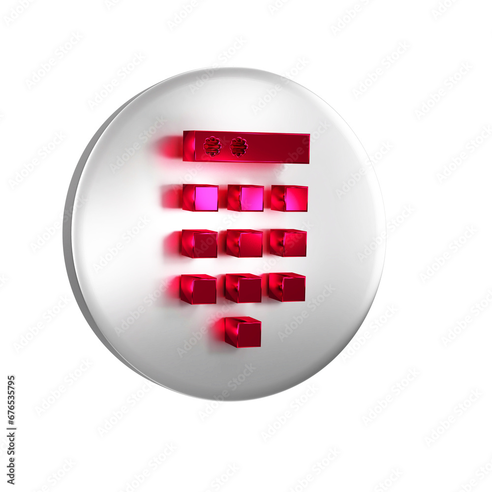 Red Password protection and safety access icon isolated on transparent ...