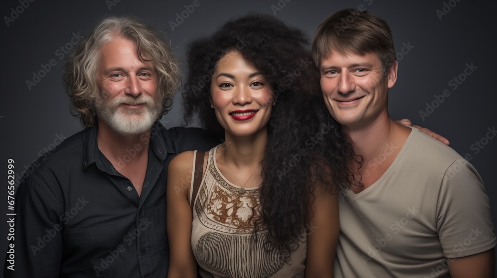 Polyamorous Throuple Threesome With Multiracial Mixed Race Asian White
