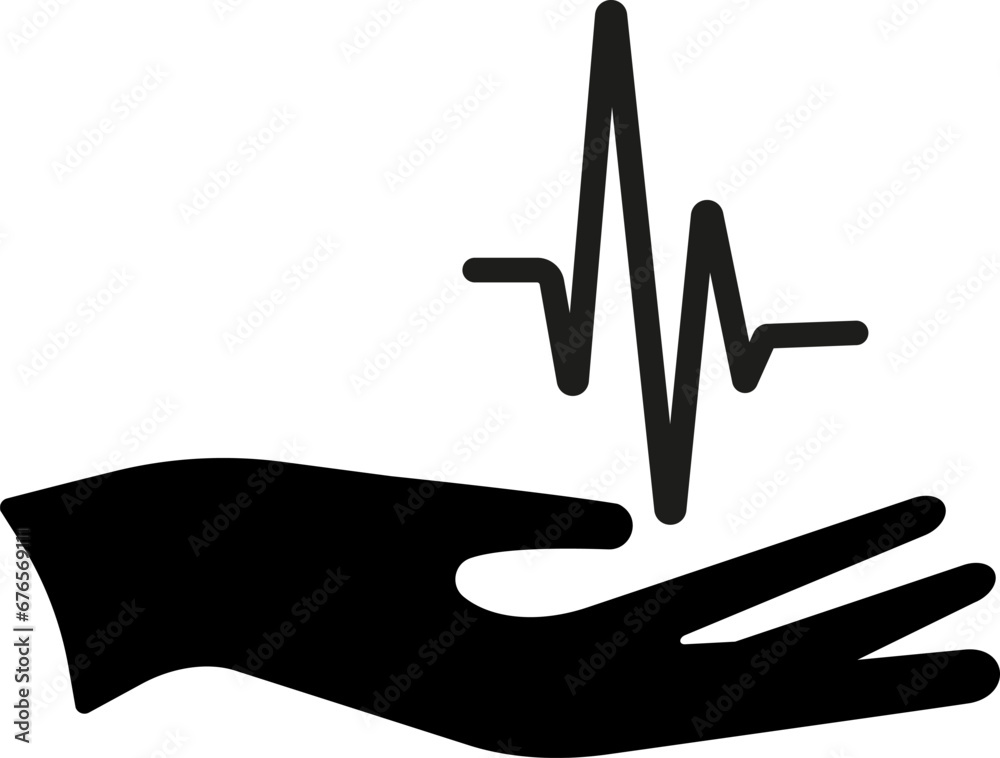 vector illustration of a pulse on a transparent background Stock Vector ...