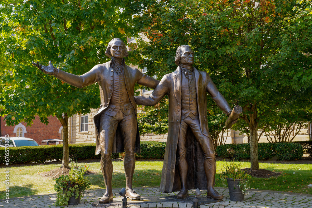 Washington, PA - Sept. 28, 2023: Statue at Washington and Jefferson ...
