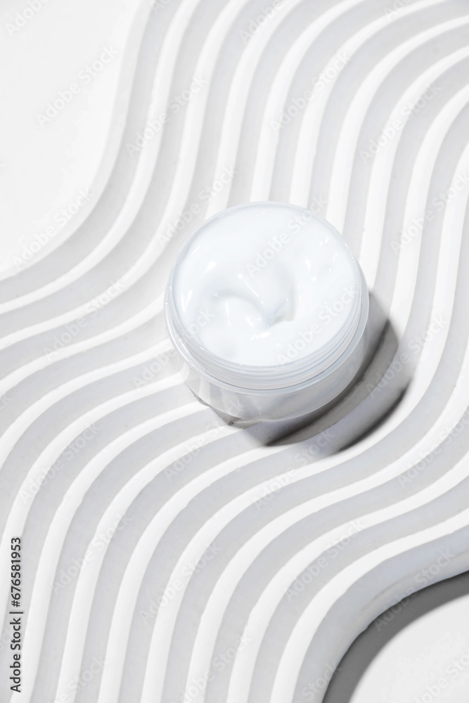 Moisturizing facial cream with peptides and microelements against skin ...