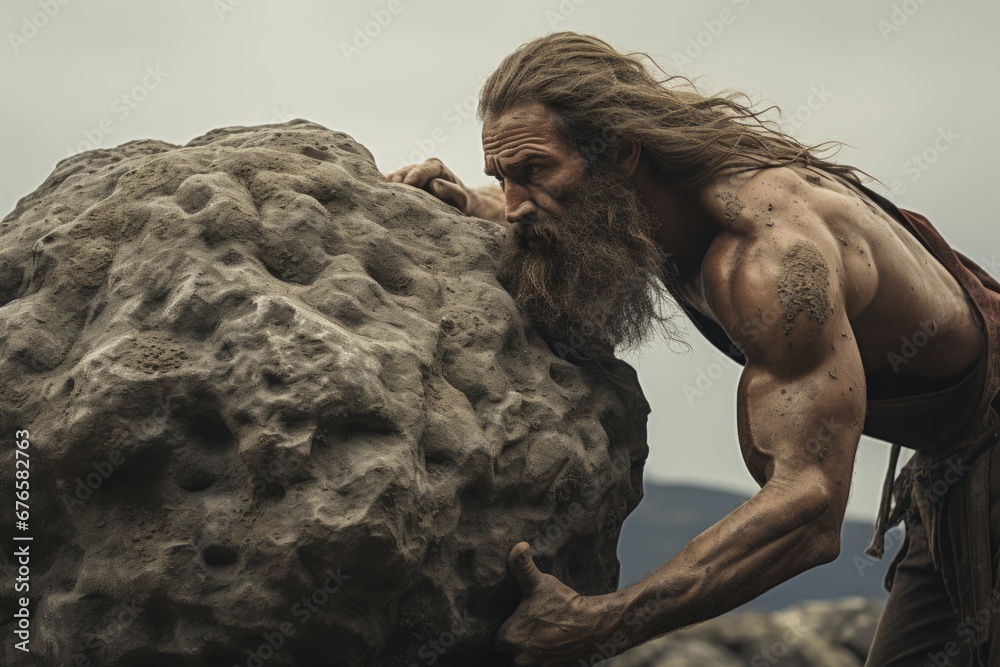 Sisyphus is pushing a rock up a mountain. The enduring symbolism of ...