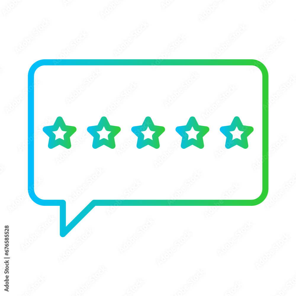 Review event planning icon with blue and green gradient outline style ...