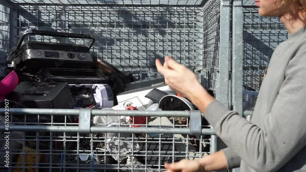 sorting electrical waste for recycling Stock Video | Adobe Stock