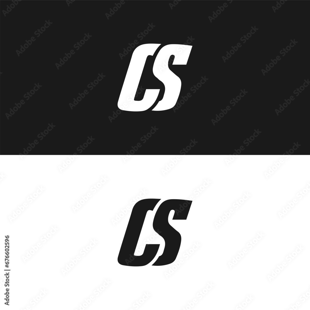 CS logo. C S design. White CS letter. CS, C S letter logo design ...