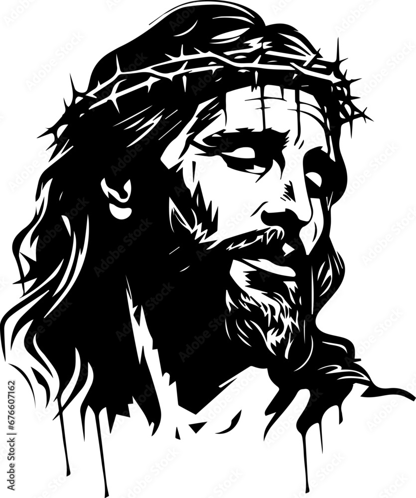 Vetor do Stock: Jesus silhouette, Jesus crown of thorn Svg, Faith ...