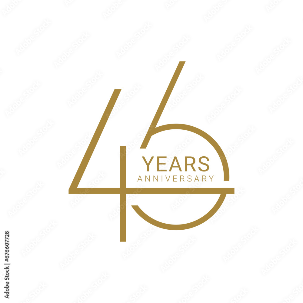 Vetor de 46th, 46 Years Anniversary Logo, number, Golden Color, Vector ...