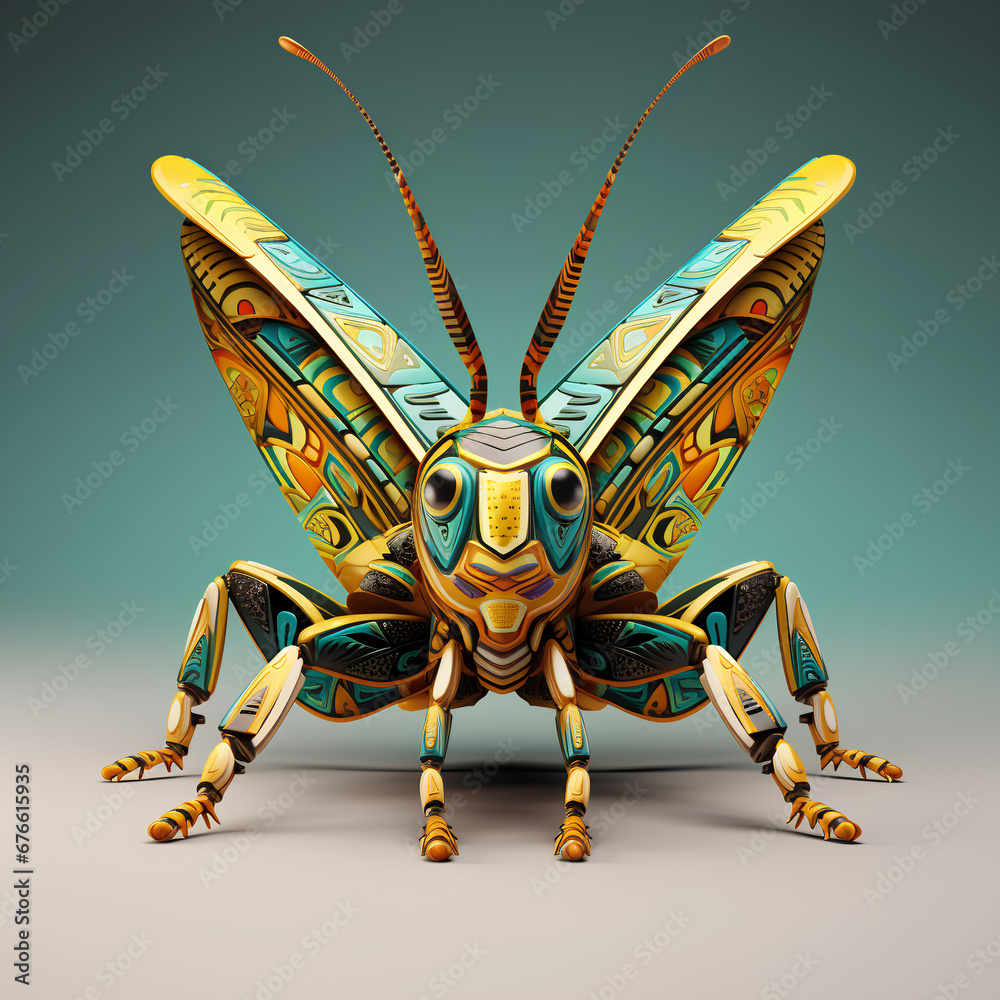 geometric nature pattern, grasshopper, very detailed, 3D, ultra ...