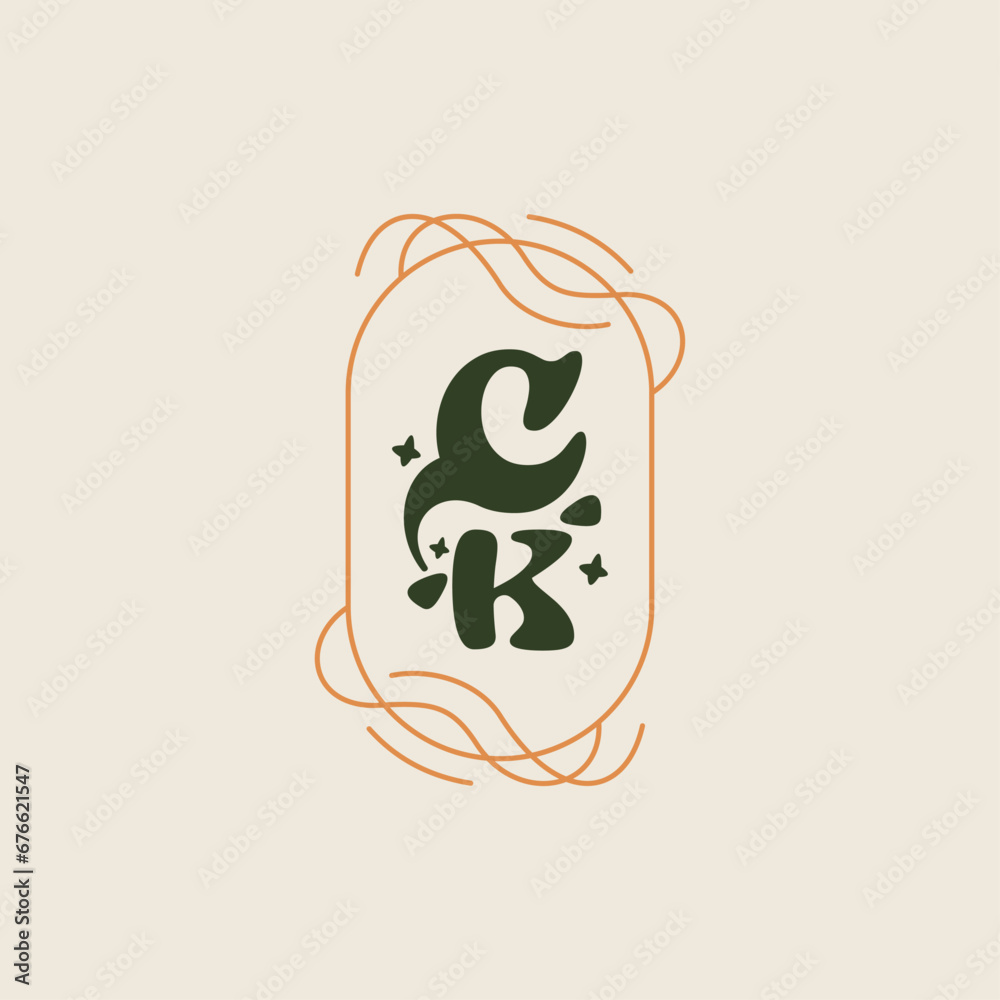 letter CK Elegant wedding alphabet. Typography luxury classic lettering ...