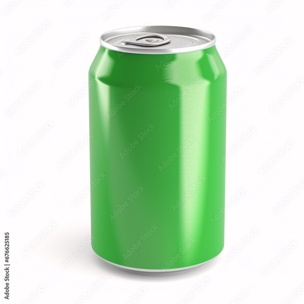 aluminum can with green screen label including highlight and low light ...