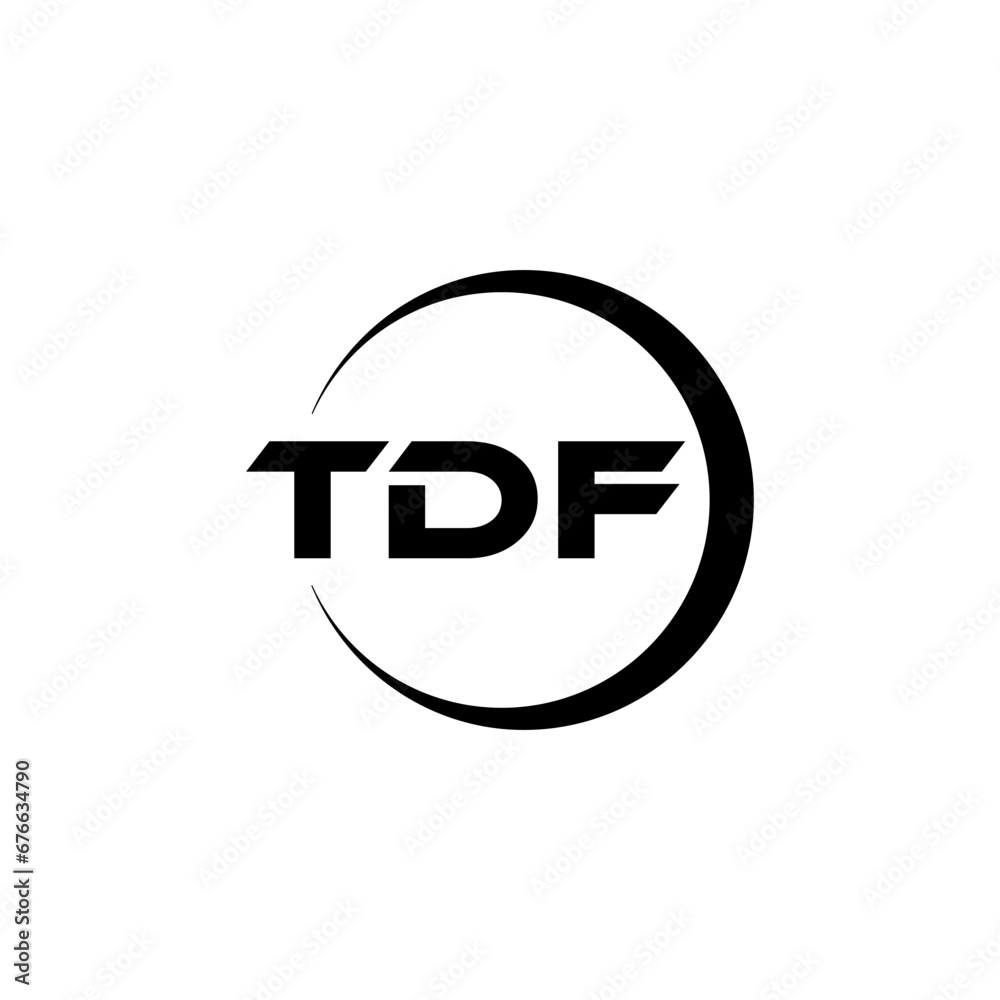 TDF letter logo design with white background in illustrator, cube logo ...
