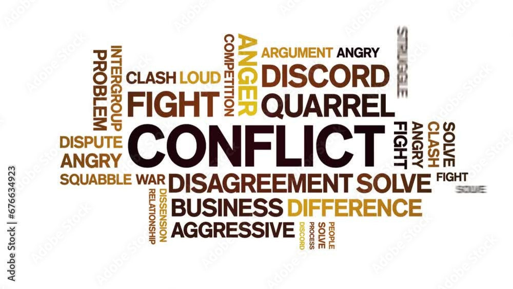 Conflict animated tag word cloud;text design animation kinetic ...