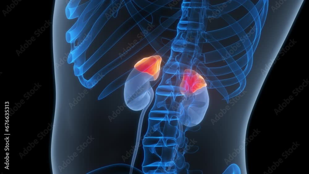 Human Body Glands Adrenal Gland Anatomy Animation Concept Stock Video ...