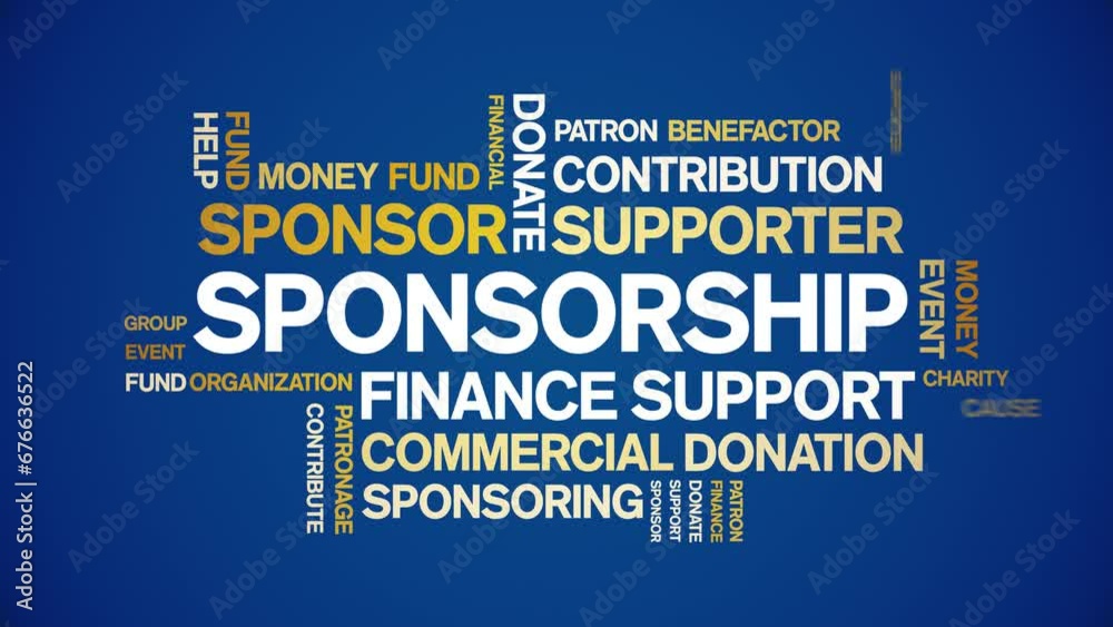 Sponsorship animated tag word cloud;text design animation kinetic ...
