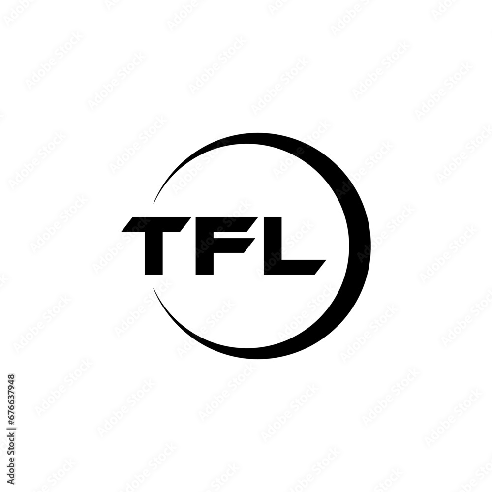 TFL letter logo design with white background in illustrator, cube logo ...