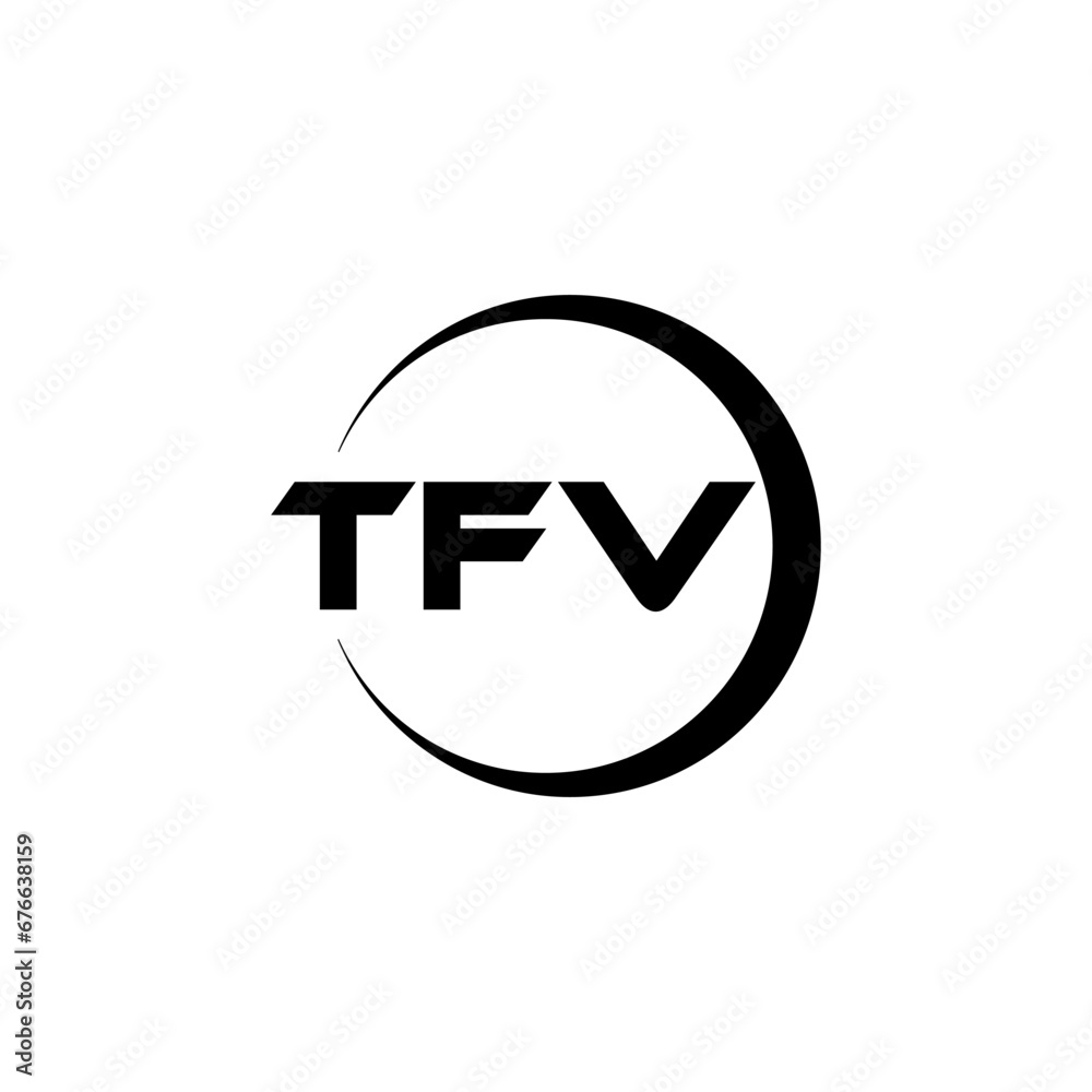 TFV letter logo design with white background in illustrator, cube logo ...