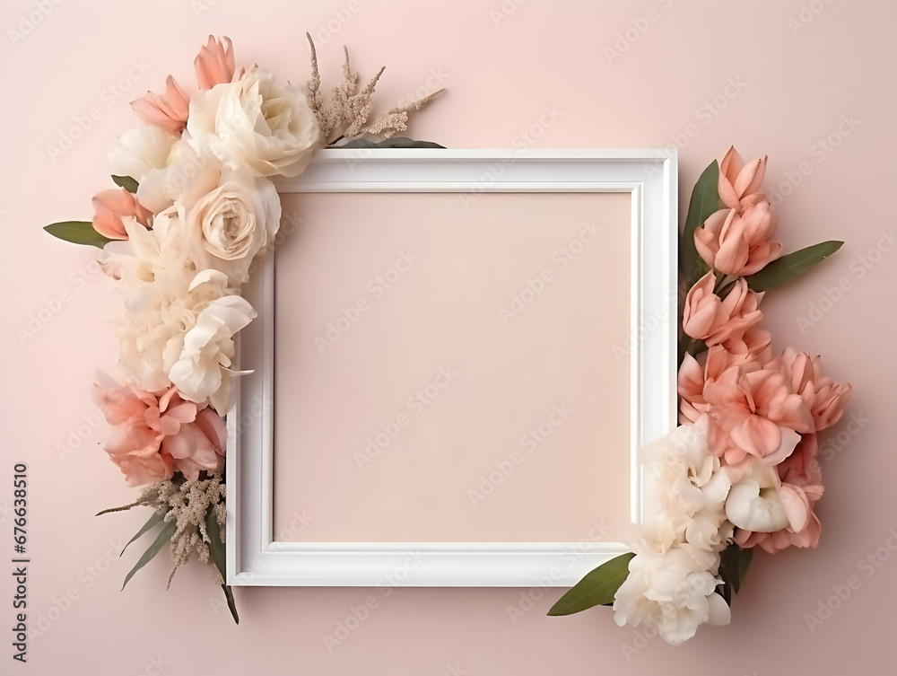 Ai generated floral frame with nice presentation of flower, flower ...