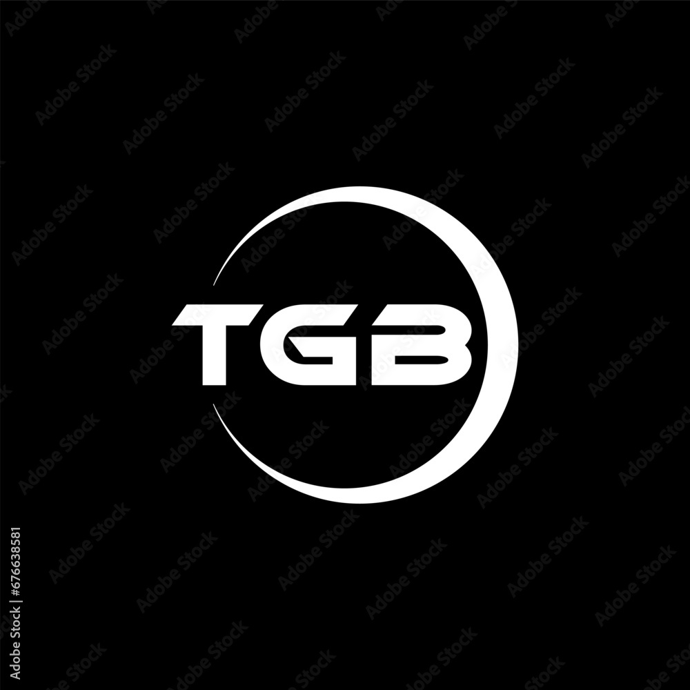 TGB letter logo design with black background in illustrator, cube logo ...