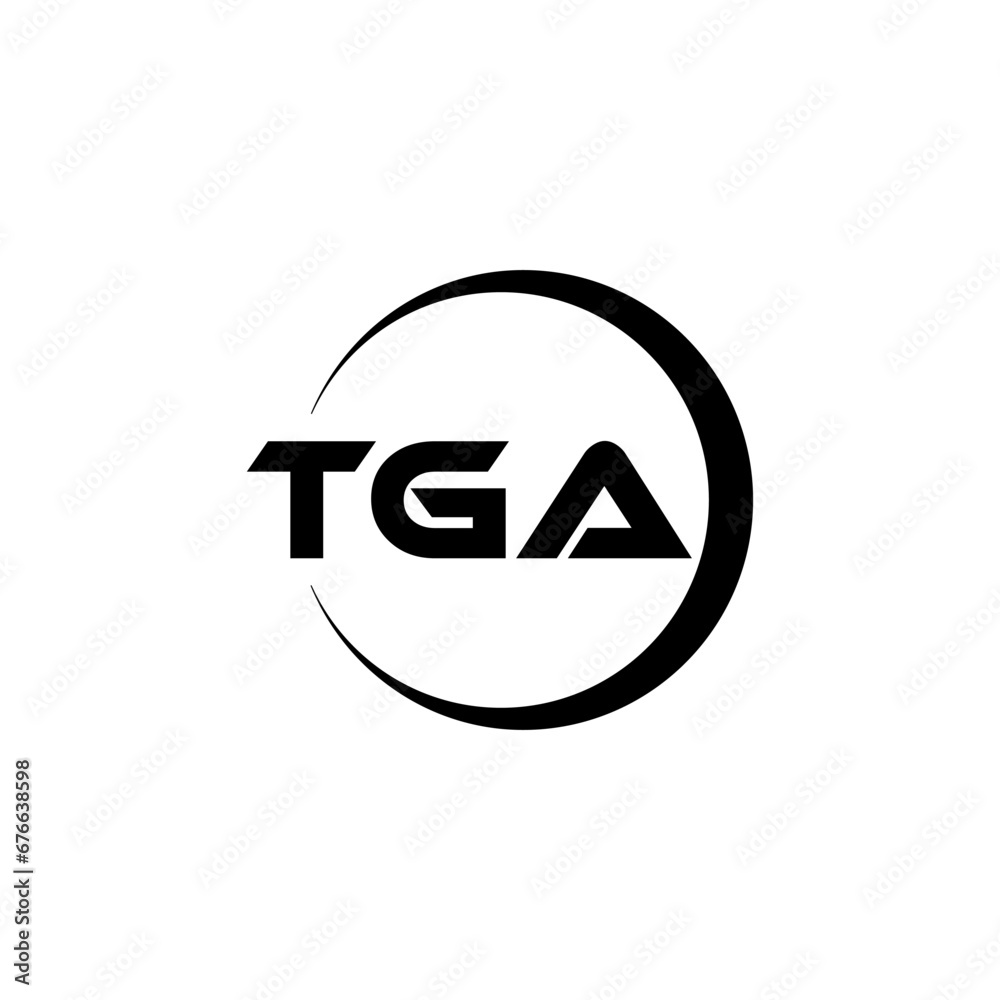 TGA letter logo design with white background in illustrator, cube logo ...