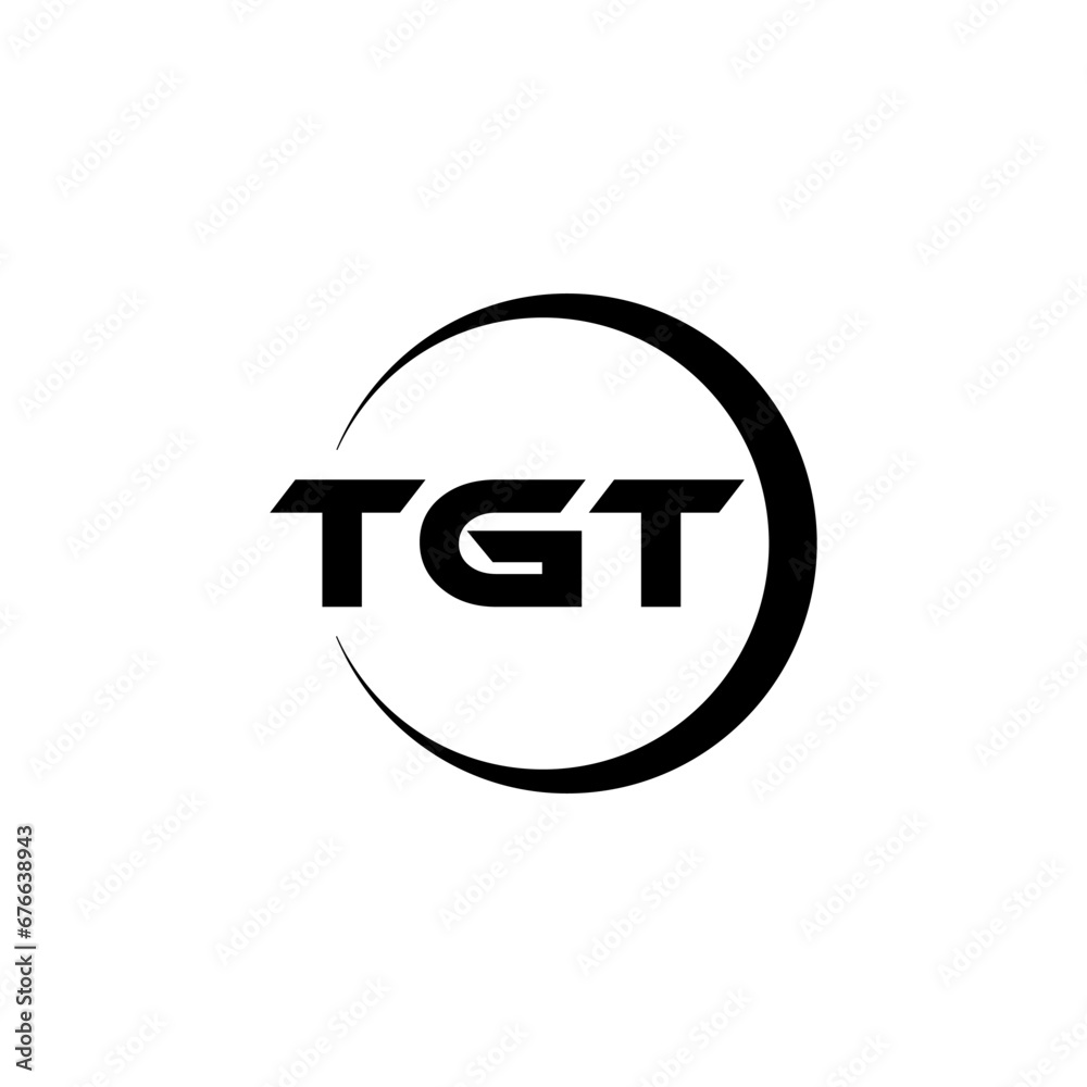TGT letter logo design with white background in illustrator, cube logo ...