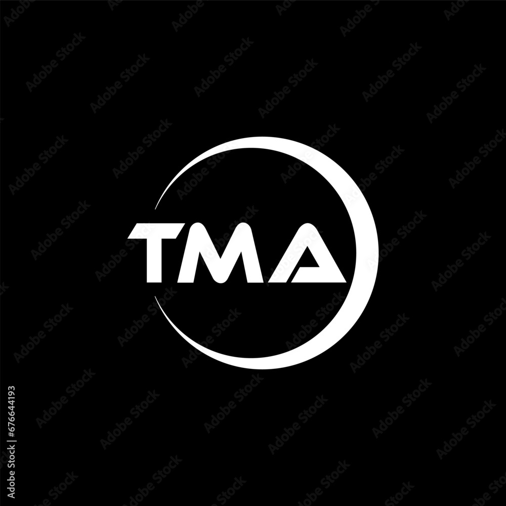 TMA letter logo design with black background in illustrator, cube logo ...