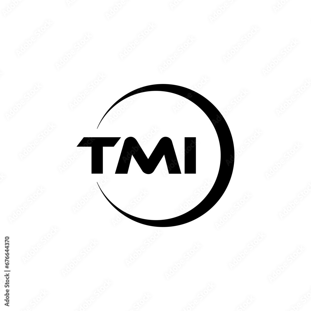 TMI letter logo design with white background in illustrator, cube logo, vector logo, modern ...