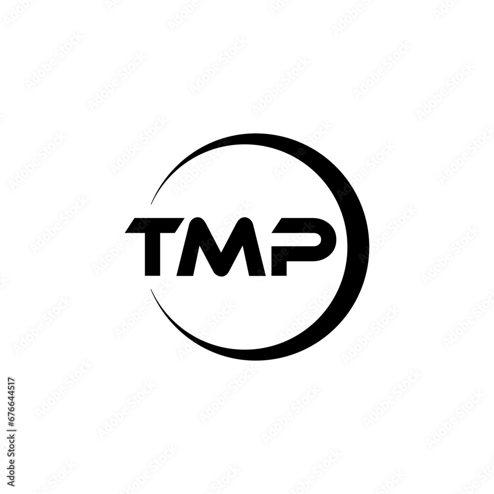 TMP letter logo design with white background in illustrator, cube logo ...