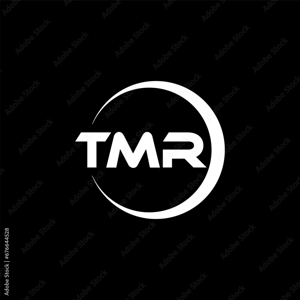 TMR letter logo design with black background in illustrator, cube logo ...