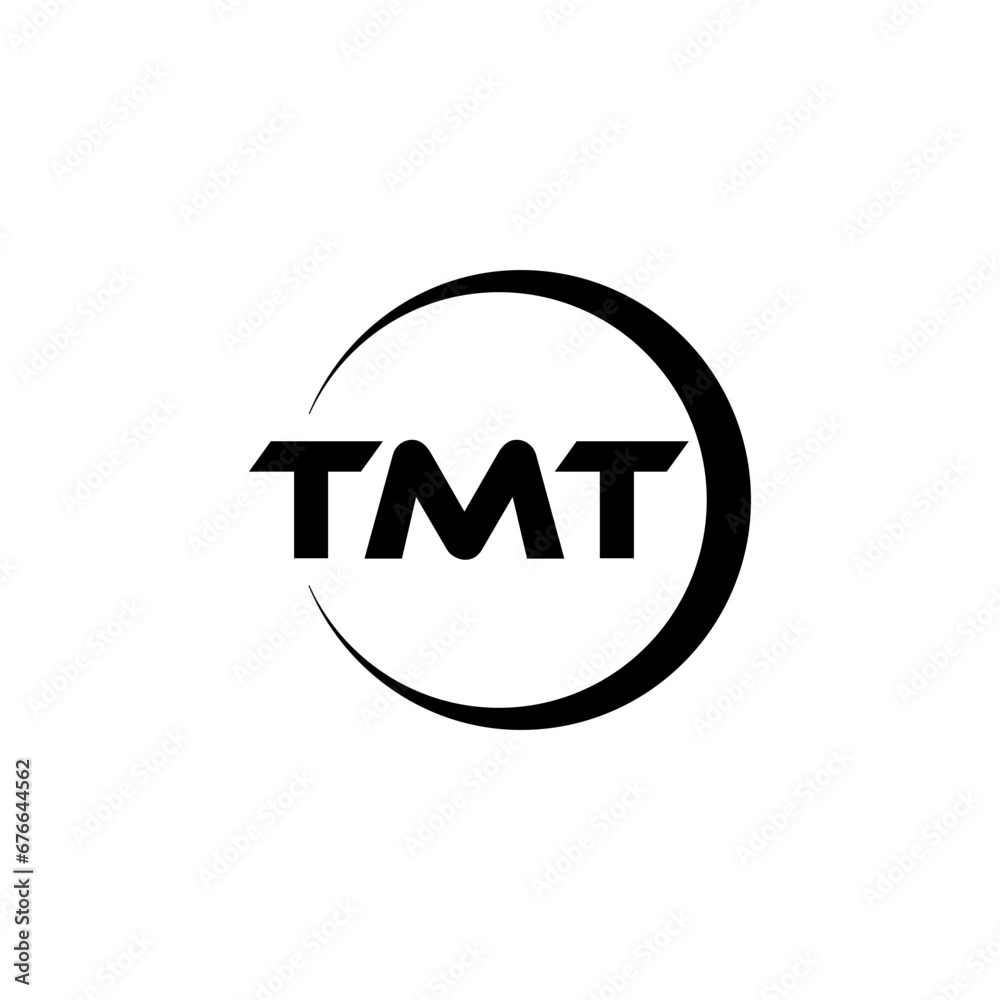 TMT letter logo design with white background in illustrator, cube logo, vector logo, modern ...