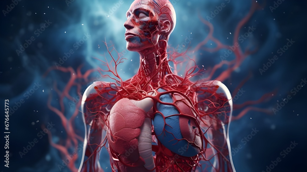 Structure of internal organs in humans suffering from heart disease and ...