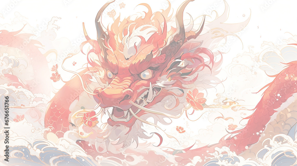 Template Background of Chinese New Year of Dragon Loong Illustration ...