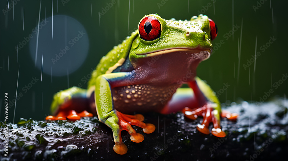 Exquisite Tree Frog in Rain: Captivating Wallpaper, Stunning Stock ...