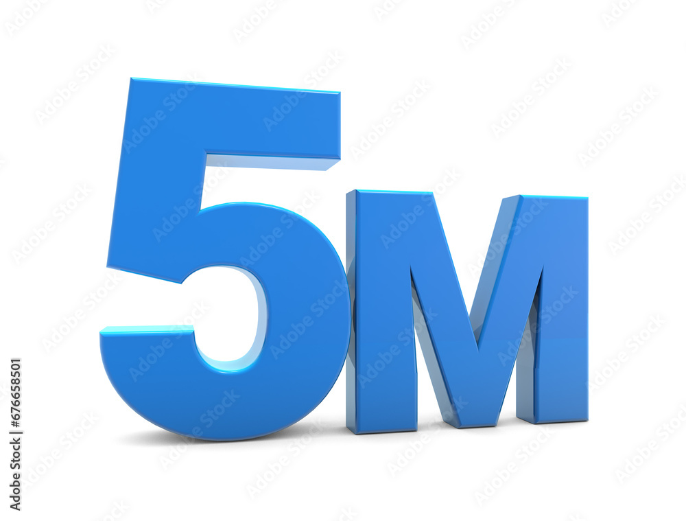 5M sign isolated on transparent background. Thank you for 5M followers ...