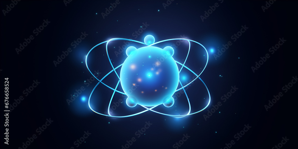 illustration of atom with electrons and protons around the nucleus,Long ...