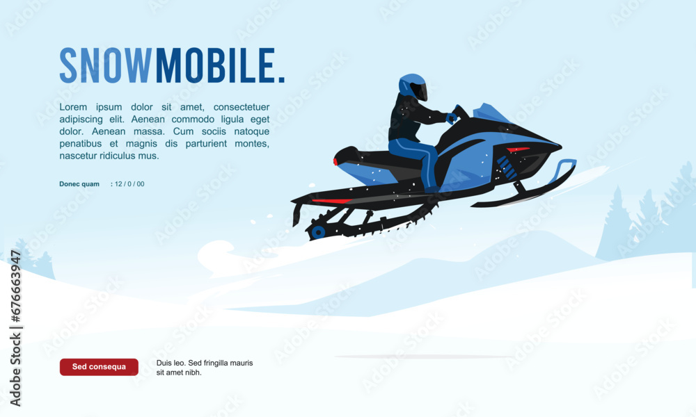Premium editable vector file of snowmobile with beautiful scene in the ...