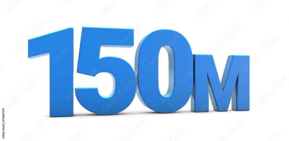 150M sign isolated on transparent background. Thank you for 150M ...