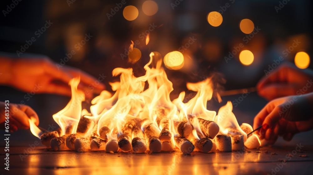 Hands Friends Roasting Marshmallows Over Fire, Desktop Wallpaper ...