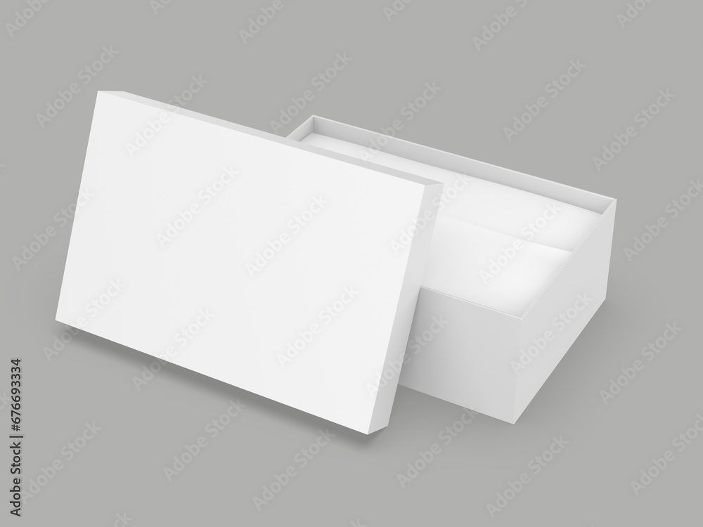 Poster Blank shoe box packaging template, 3d illustration. – Wall Art ...