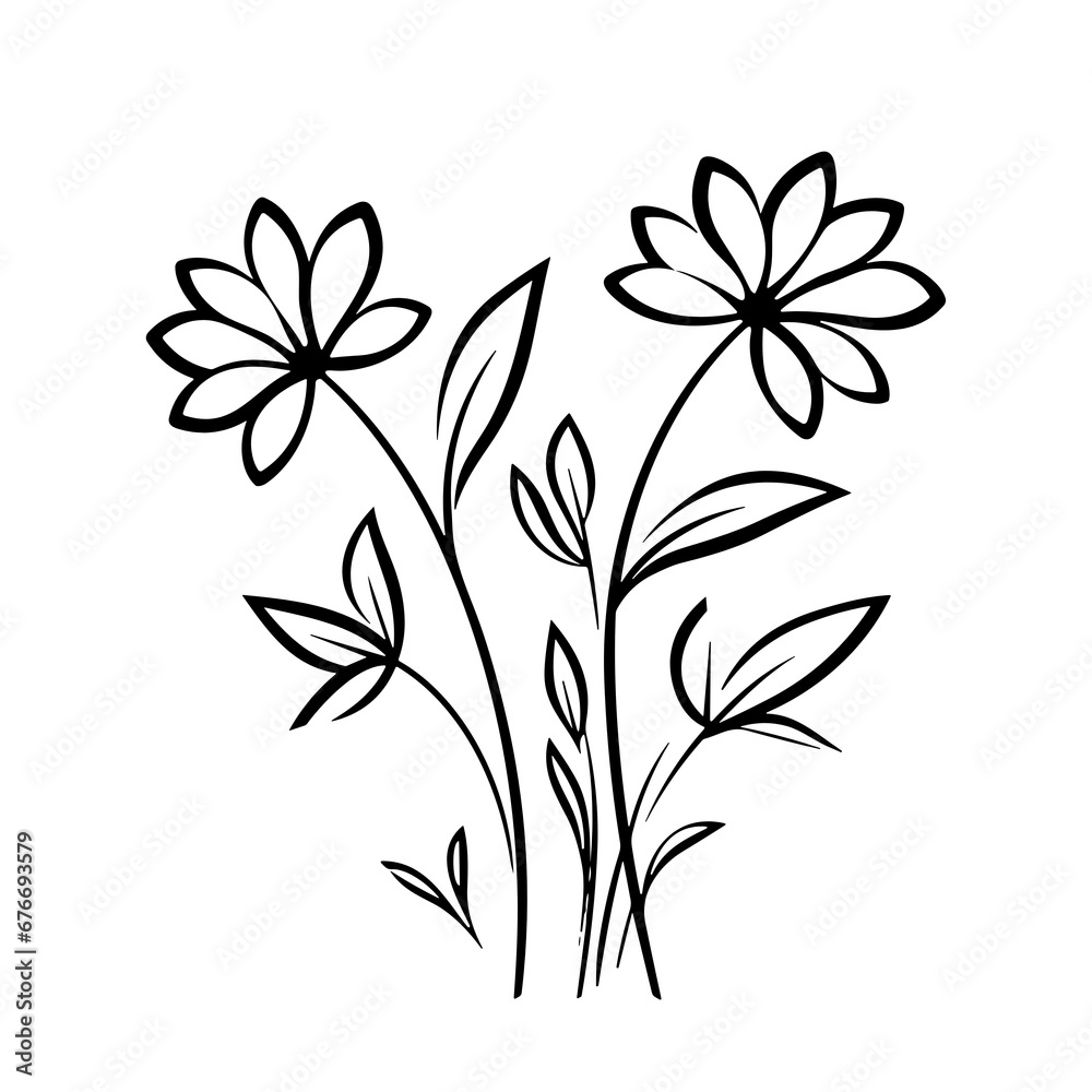 line drawing, line art png, line art prints, spring clipart, line art ...