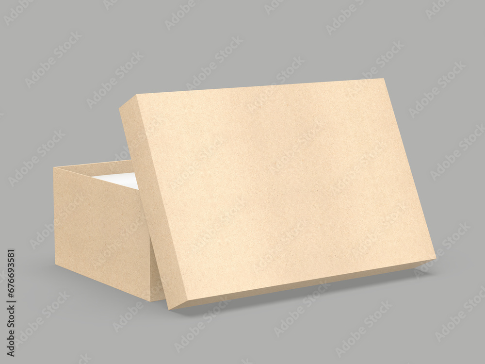 Blank shoe box packaging template, 3d illustration. Stock Illustration ...