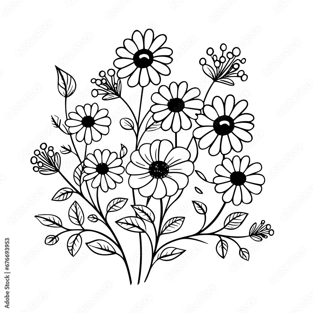 line drawing, line art png, line art prints, spring clipart, line art ...