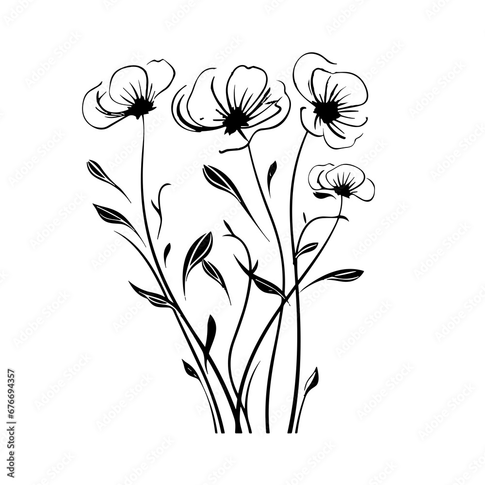 line drawing, line art png, line art prints, spring clipart, line art ...