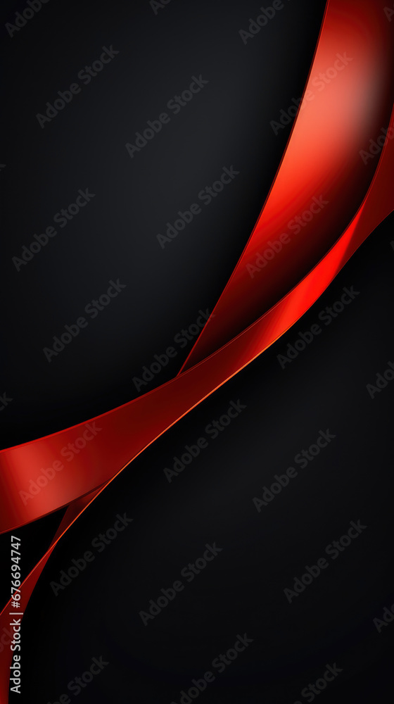 Red ribbon on dark background for black friday banner promotion social ...