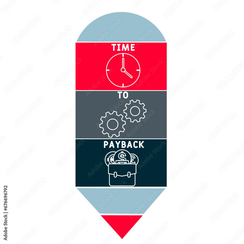 TTP time to payback business concept background. vector illustration ...