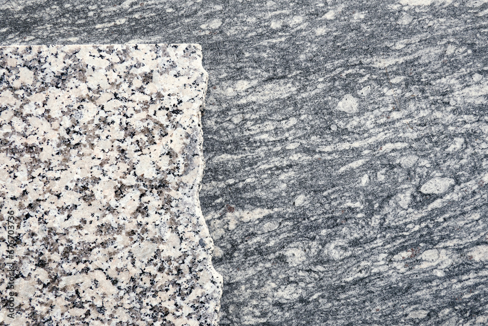 Two different grades natural granite stone texture, background Stock ...
